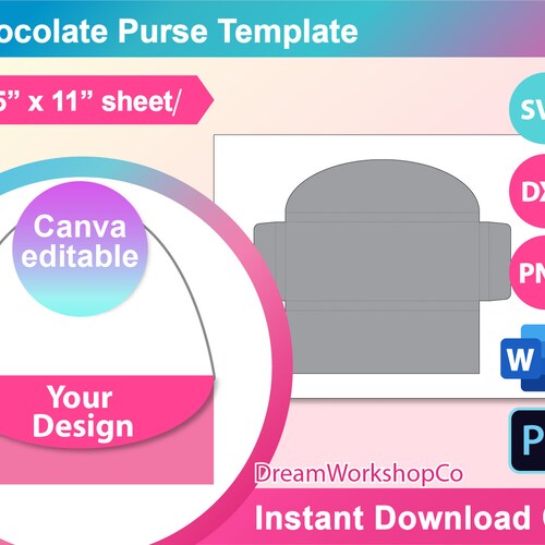 Chocolate Candy Bar Purse Template Png Svg Dxf Eps Label - Etsy