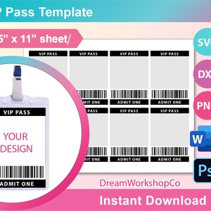 VIP Pass Black Color Template Invitation Template SVG DXF | Etsy