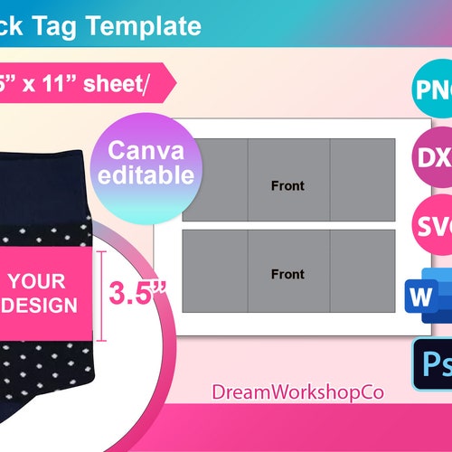 Dog Tag Template Svg Png Dxf Eps Label Wrapper Canva - Etsy