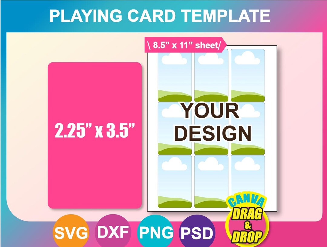 Playing Card Template, Affirmation Card (svg, Canva, Psd, Png, Dxf ...