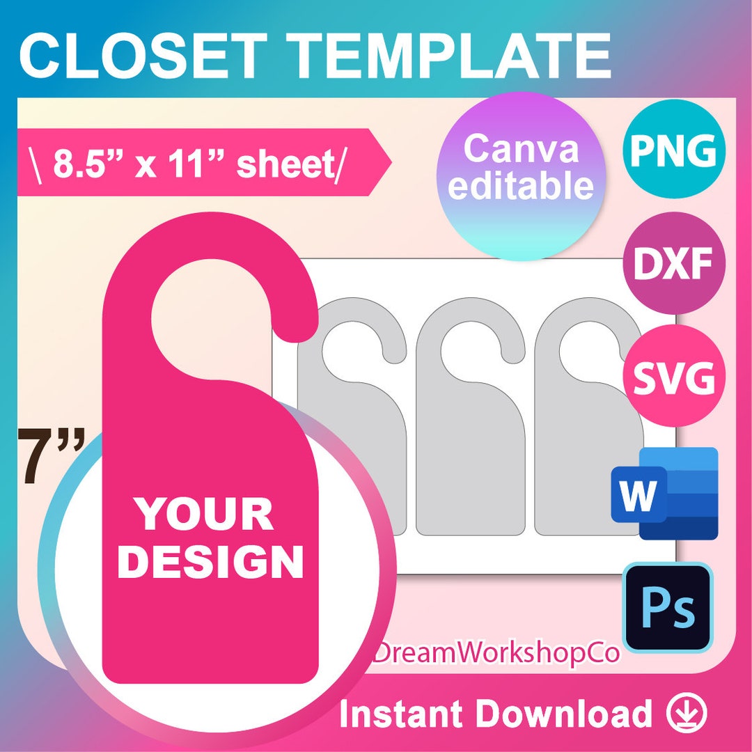 Closet Divider Template SVG Canva DXF Canva Ms (Download Now) - Etsy