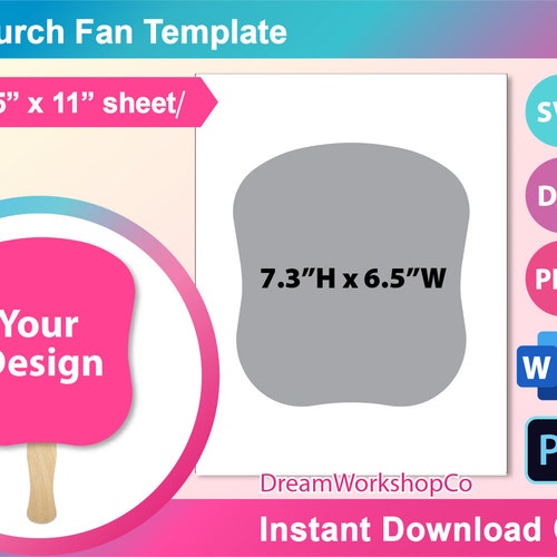 Church Paddle Fan Template 8.5x11 Sheet SVG PNG PSD and Docx - Etsy
