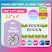 Phone Grip Display Card, Phone Grip Card Template, SVG, DXF, Ms Word ...
