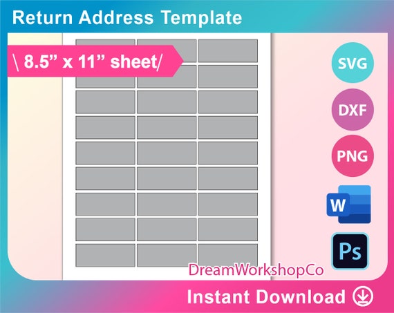 Return Address Labels Standard Address Template Canva SVG - Etsy