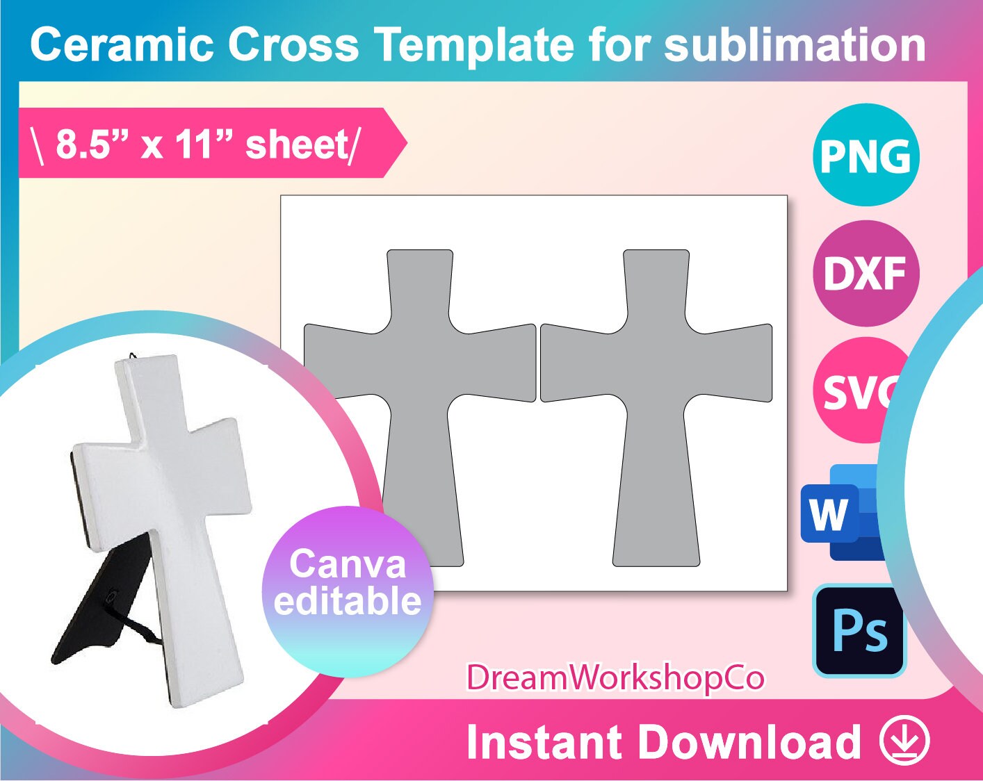 Christian Cross Template Printable