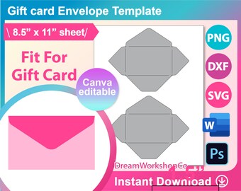 Envelope Template Gift Card - Etsy