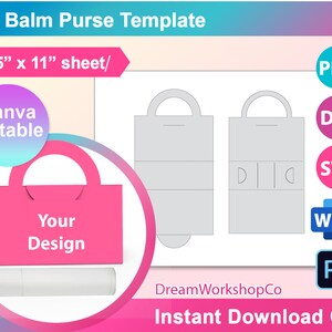 Lip Balm Purse Template Lip Balm Box Template SVG DXF - Etsy