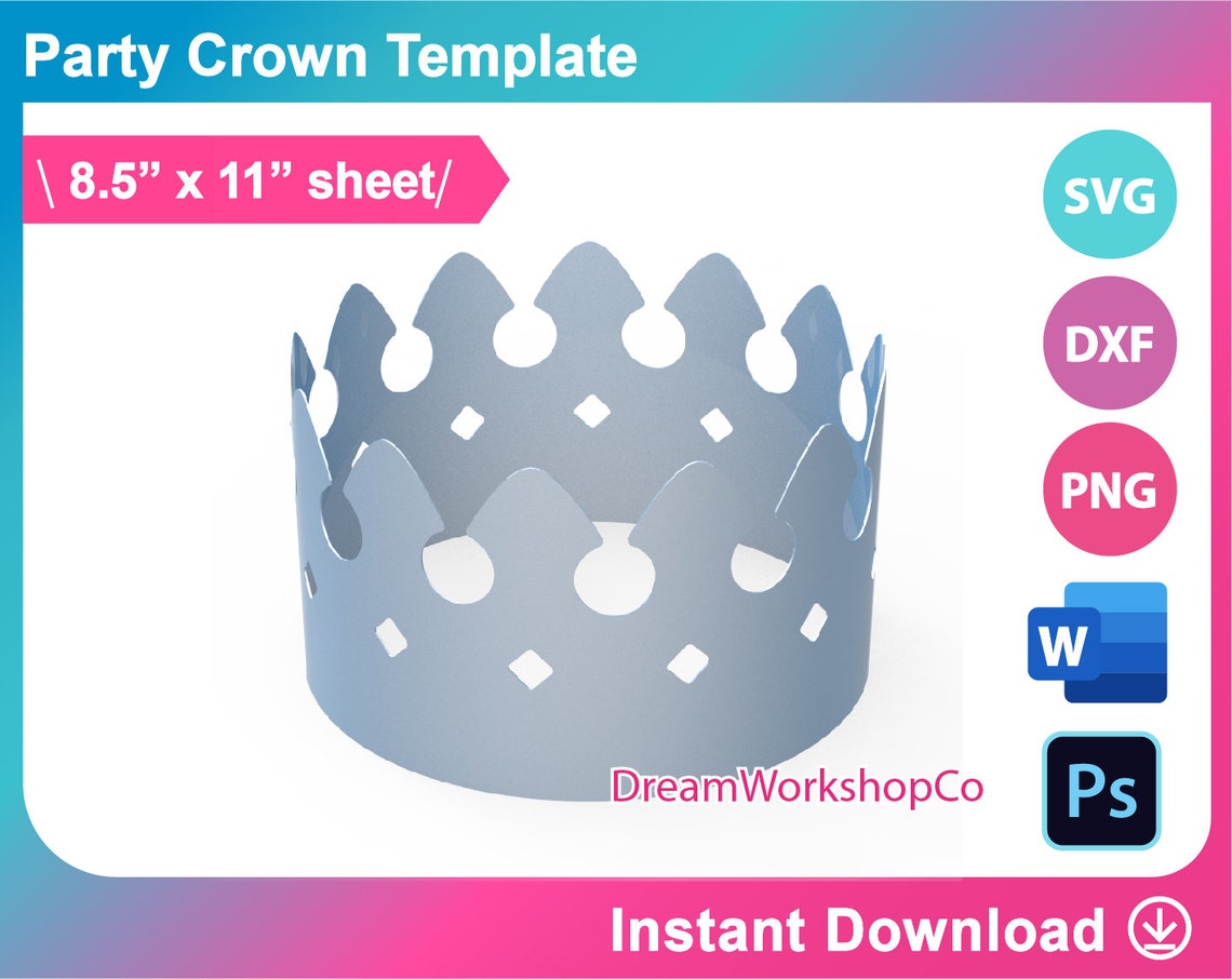 Party Hat Template Party Crown Template SVG DXF Ms Word - Etsy