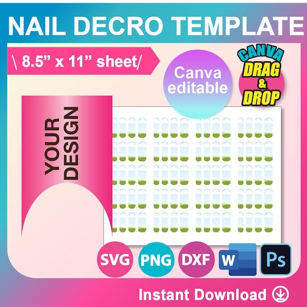 French Tips Nail Template - Etsy