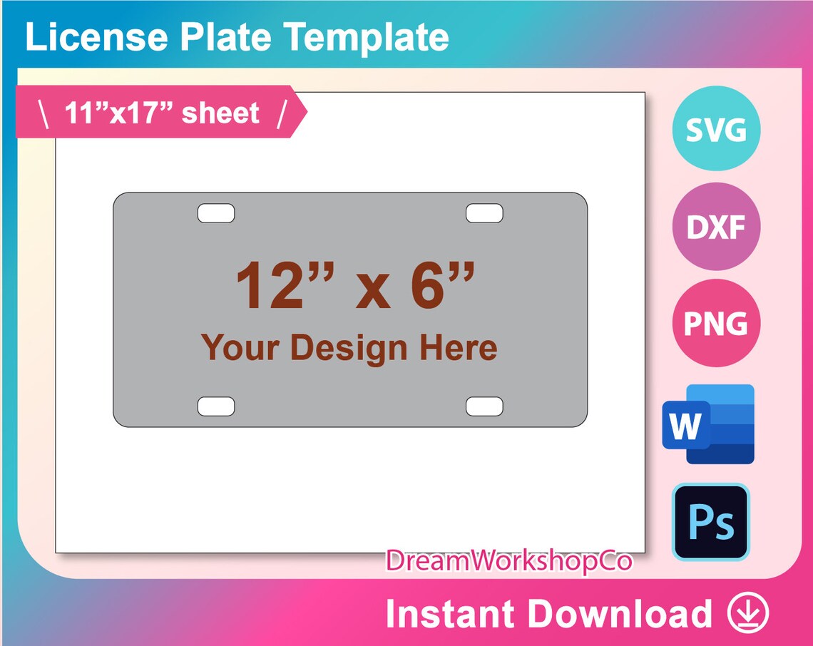Car License Plate Sublimation Template License Plate Template - Etsy