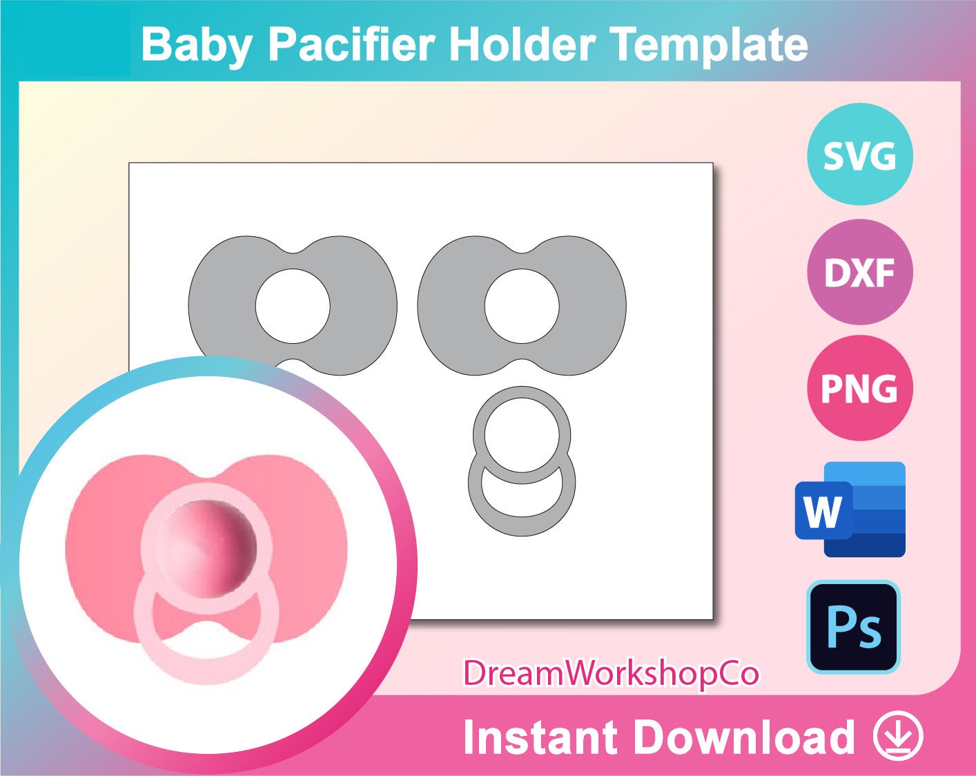 Baby Pacifier Template Printable