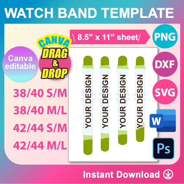 Watch Band Template Svg - Etsy