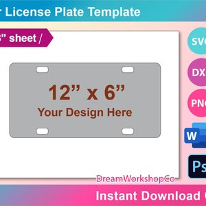 Car License Plate Sublimation Template SVG DXF Ms Word - Etsy