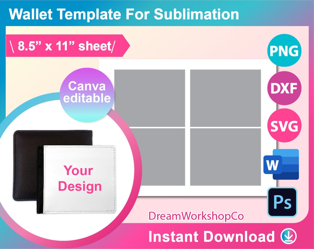 Bifold Wallet Template, Sublimation Template, Bifold Wallet Sublimation ...
