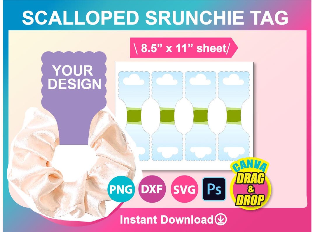 Scrunchie Tag Template Canva, SVG, DXF, Ms Word Docx, Png, Psd ...