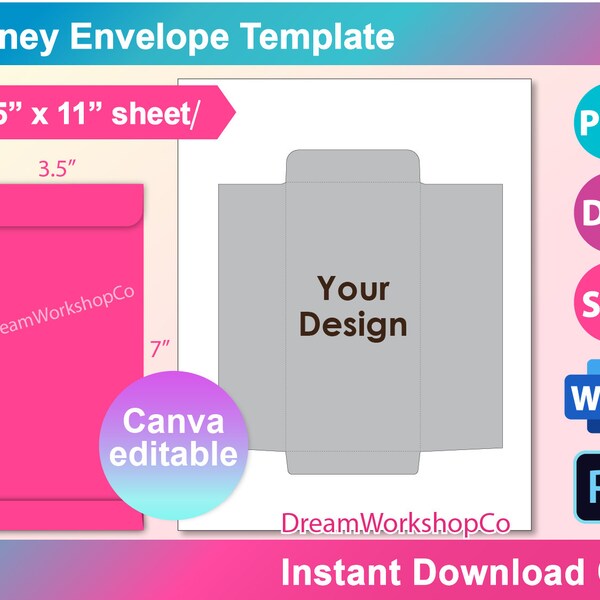 Cash Envelope Template - Etsy