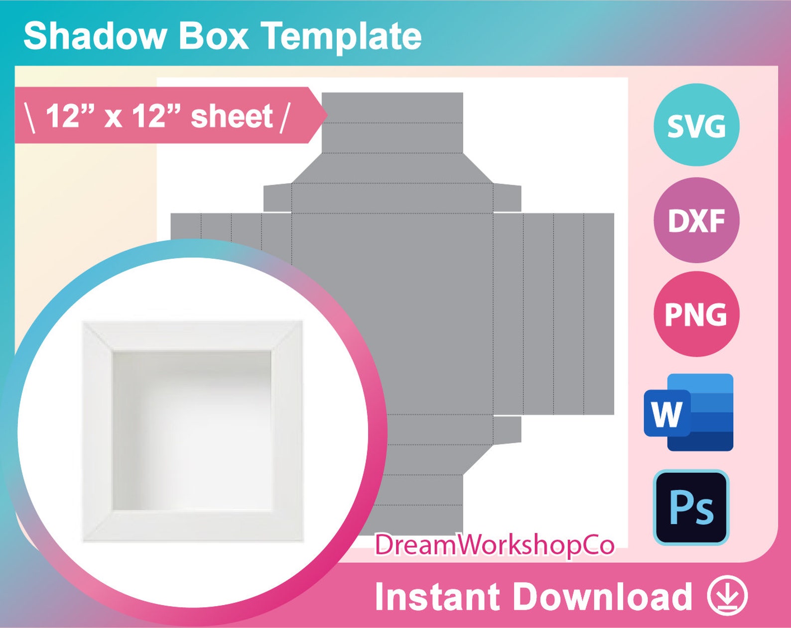 Light Box Template. Shadow Box Light Box Svg Shadow Box | Etsy