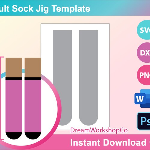 Sock Jig Template 8.5x11 Sheet SVG PNG PSD and Docx - Etsy