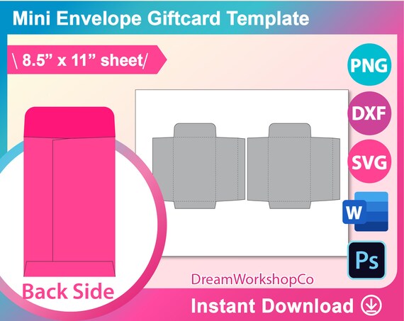 Gift Card Envelope Template Gift Card Envelope Svg Canva Ms - Etsy ...