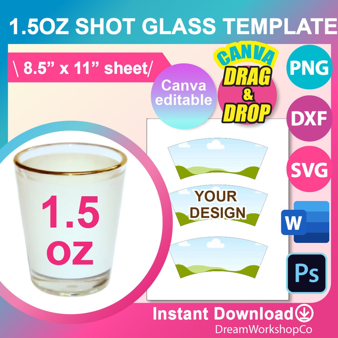 1.5oz Shot Glass Template: Sublimation Design (digital Download) - Etsy
