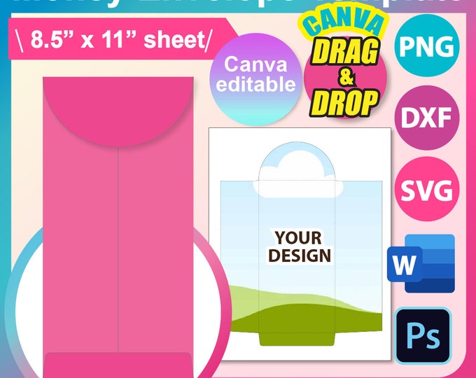 Envelopes 4 Money Bill Coin Holders SVG Digital Die Cutting Files ...