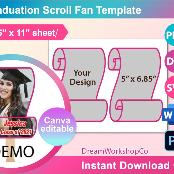 Senior Fan Template - Etsy