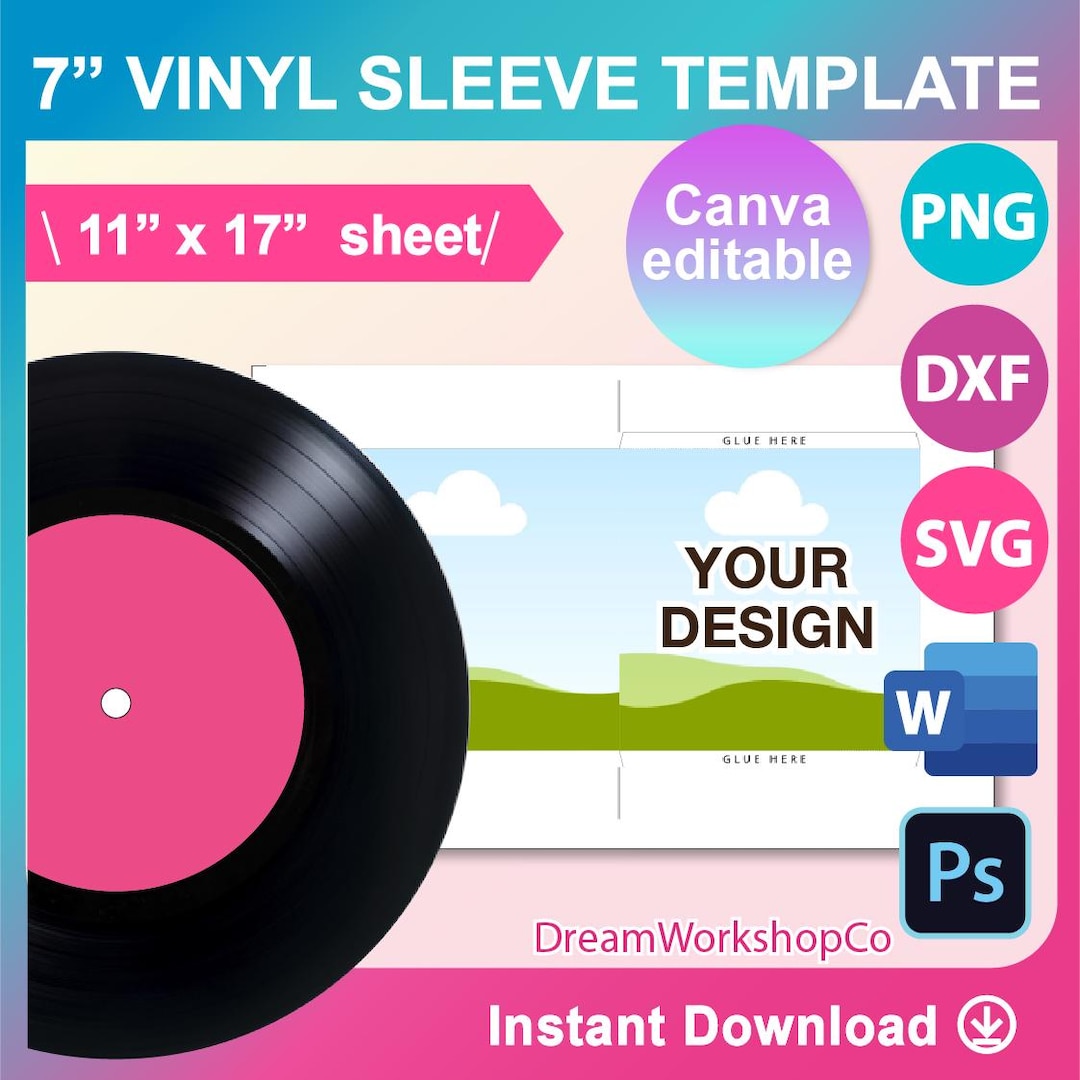 7" Vinyl Sleeve Template: DIY Design (digital Download) - Etsy