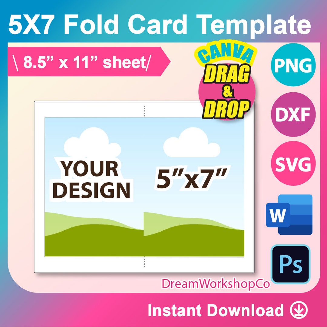 5x7 Invitation Card Template, Postcard, SVG, DXF, Ms Word Docx, Png ...