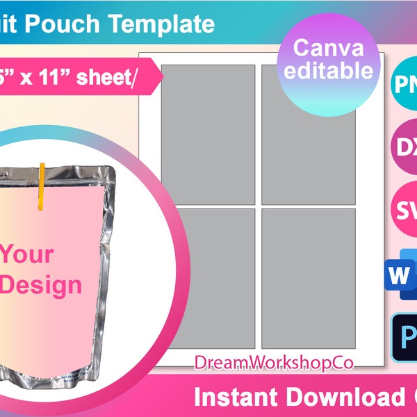 Juice Pouch Template - Etsy