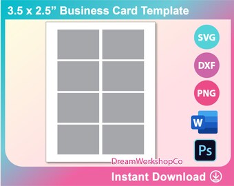 Wallet Card Template SVG DXF Ms Word Docx Png Psd | Etsy