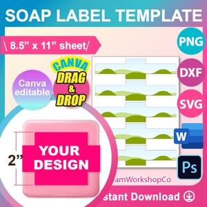 Soap Wrapper Template, Soap Label SVG, DXF, Canva, Ms Word DOCX, Png ...