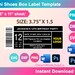3.75 X 1.5 Mini Shoe Box Label Template SVG DXF - Etsy