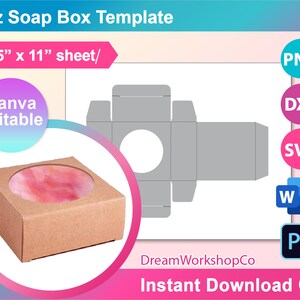 Square Box Template Soap Box Template Soap Packaging - Etsy