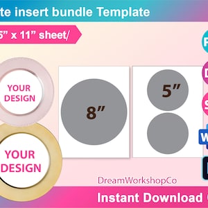 5inch and 8inch Plate Charger Template 2 Sizes SVG DXF Ms - Etsy