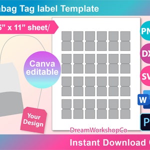 Tea Bag Tag Template, Ms Word, PSD, PNG, Canva, SVG, Dxf, 8.5x11" Sheet ...