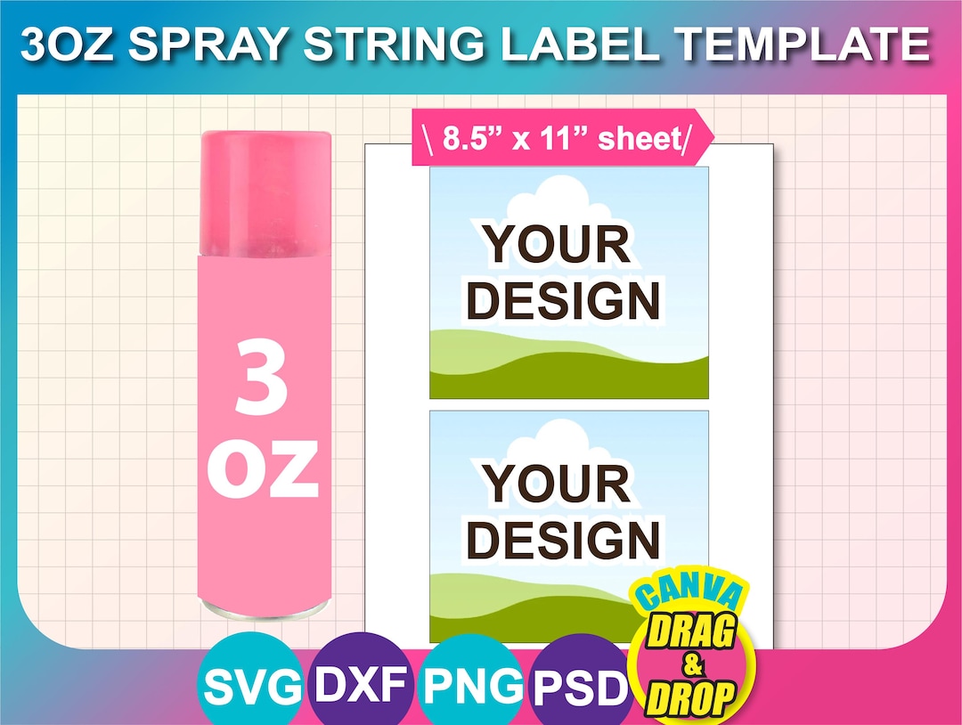3oz Spray Can Wrapper Template, Label , Canva, SVG, PNG, PSD (digital ...
