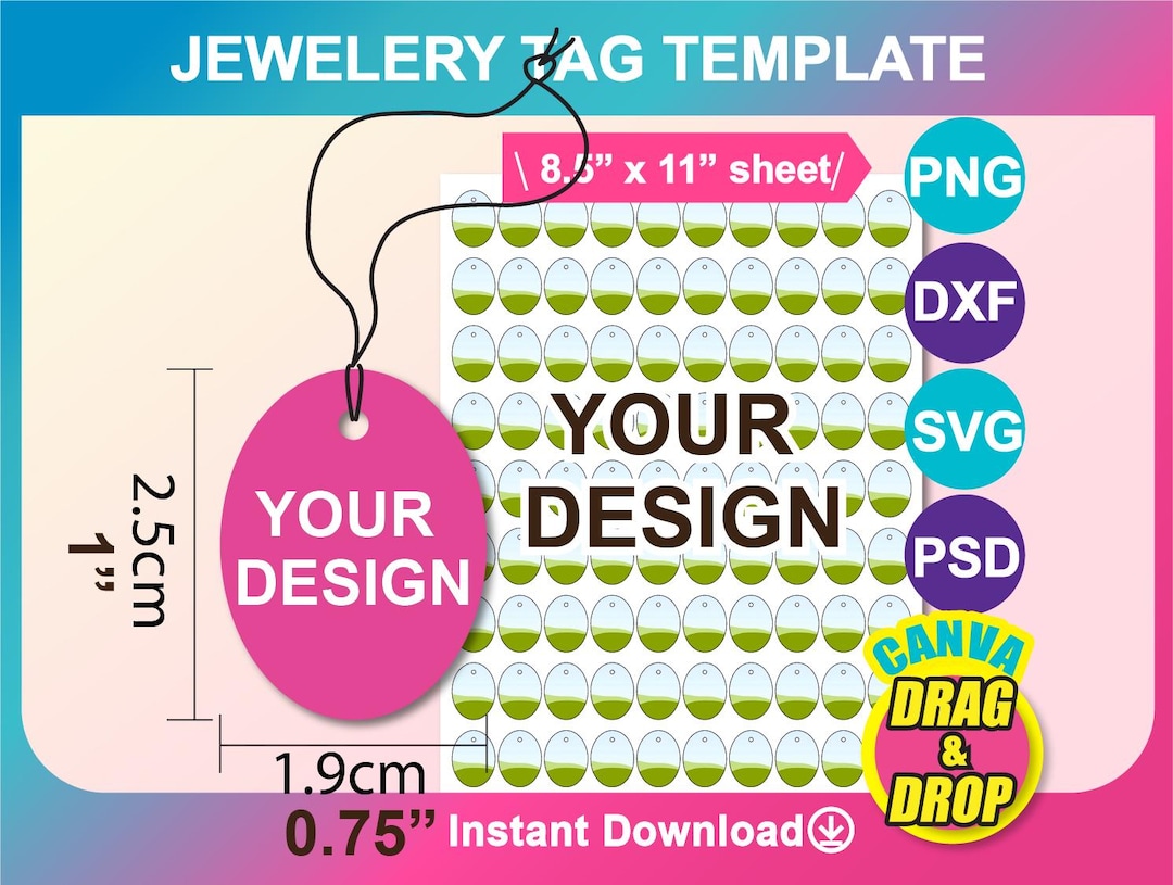 Jewelry Tag Template SVG: Keychain, Price, Thank You Tags (digital ...