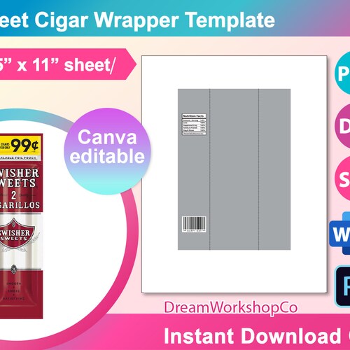 Cigar Wrapper Template Cigar Label Template SVG Canva DXF - Etsy