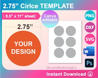 2 Inch Circle Template Multipurpose Labels Template SVG - Etsy
