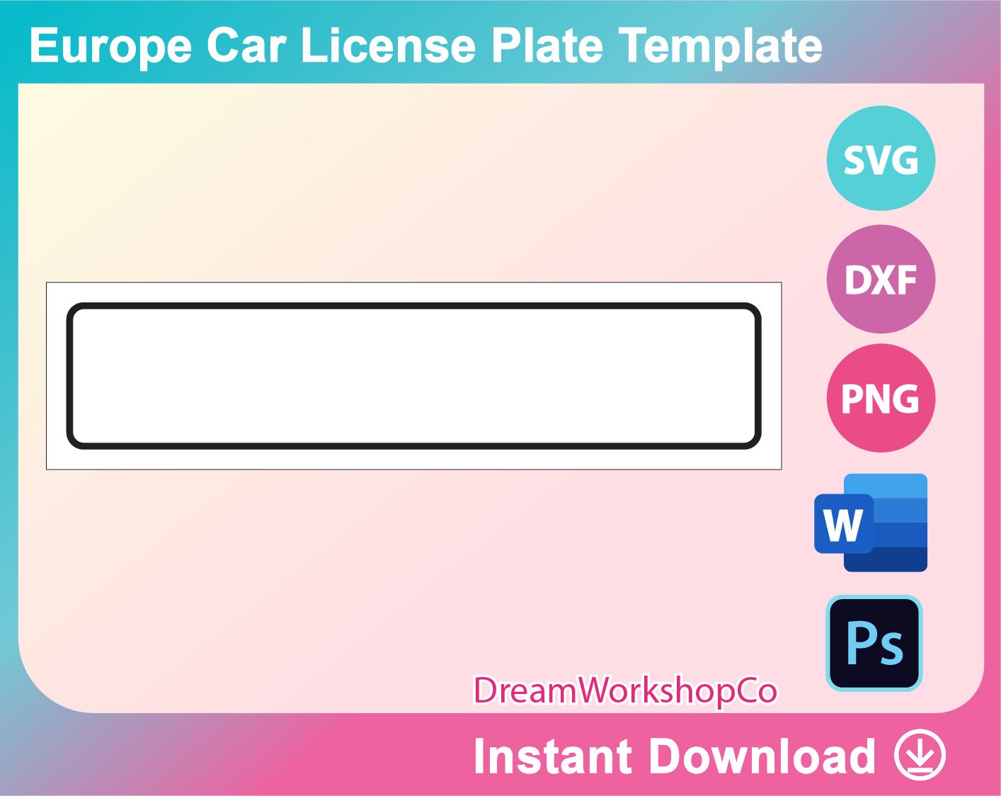 Europe Car License Plate Sublimation Template license plate | Etsy
