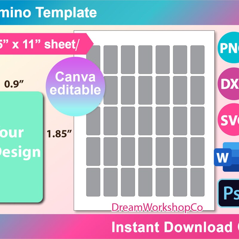 Domino Template - Etsy