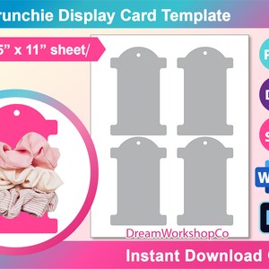 Scrunchie Display Card Template SVG DXF Ms Word Docx Png - Etsy
