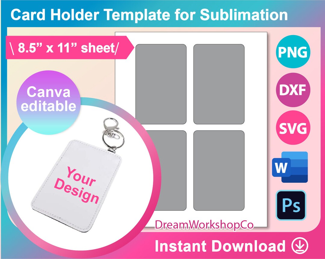 Card Holder Template, Sublimation Template, Bifold Wallet Sublimation ...