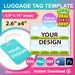 Luggage Tag Template, Template for Sublimation, SVG, DXF, Canva, Ms ...