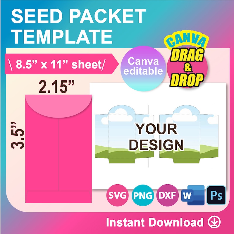 Seed Packet Template - Etsy