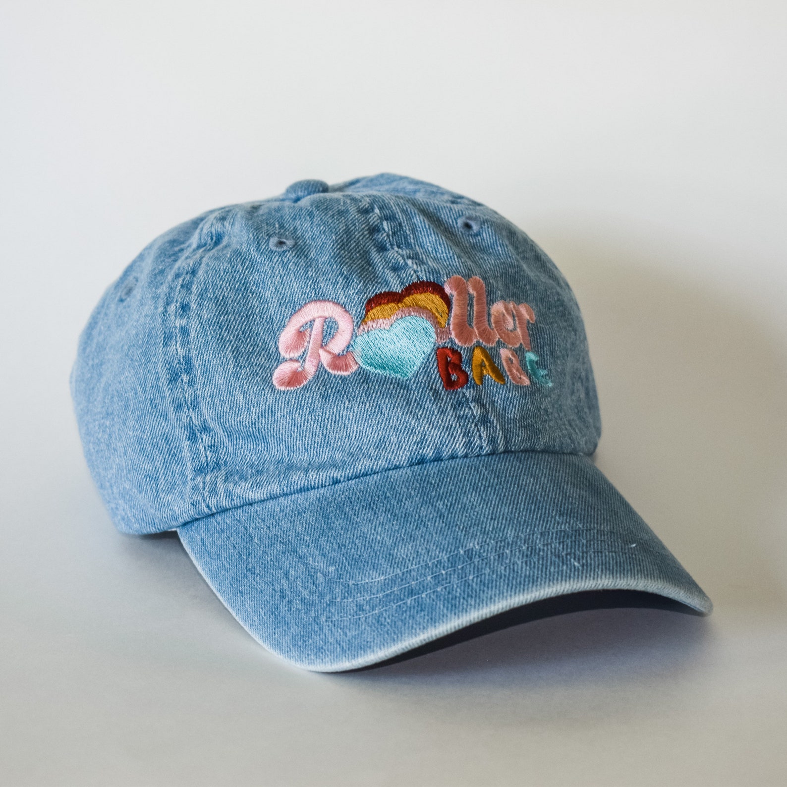 Roller Babe Denim Dad Hat roller Skater Embroidered - Etsy
