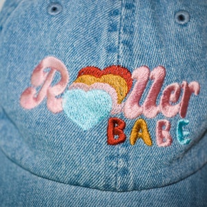 Roller Babe Denim Dad Hat roller Skater Embroidered Baseball Cap - Etsy