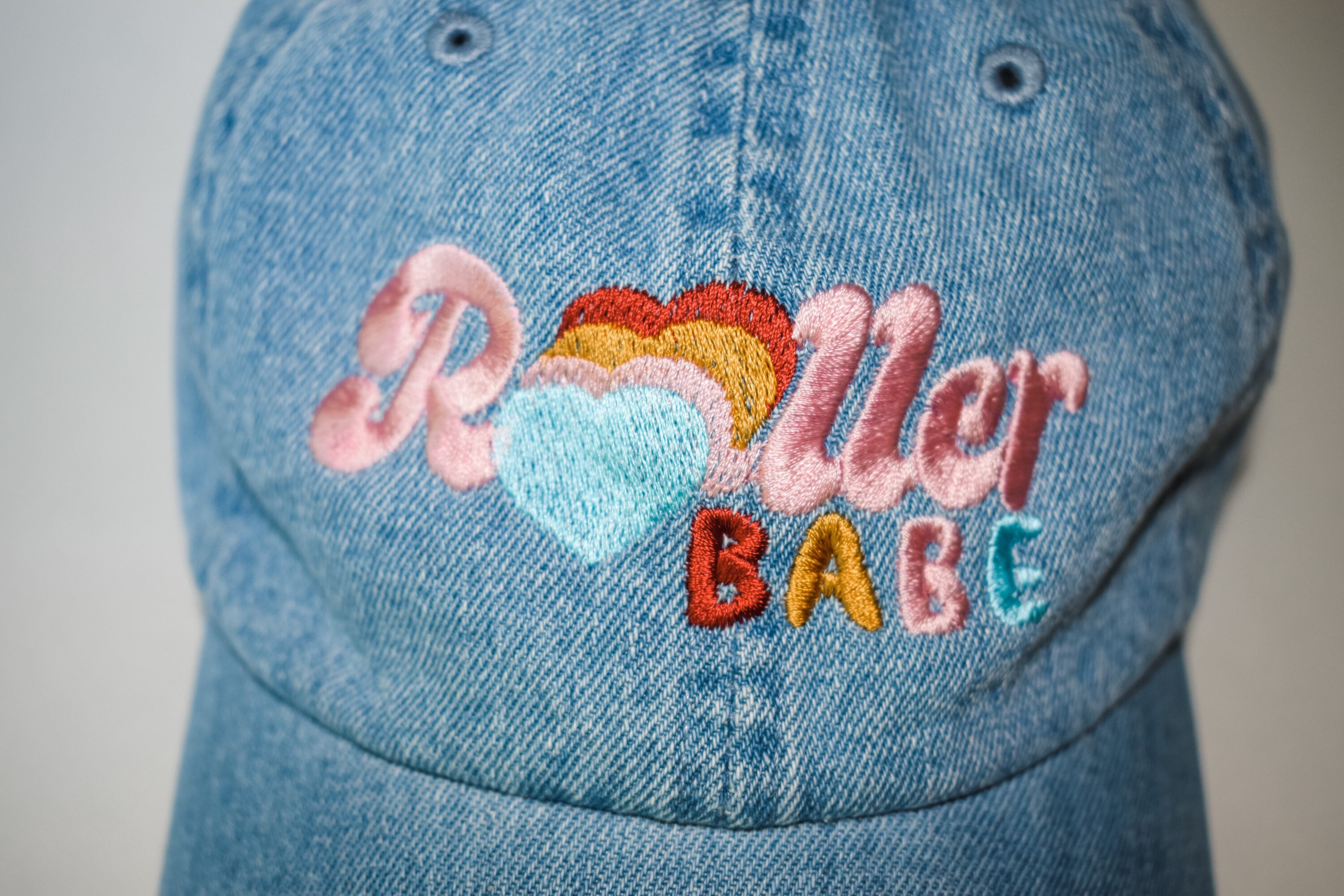 Roller Babe Denim Dad Hat Roller Skater Embroidered | Etsy