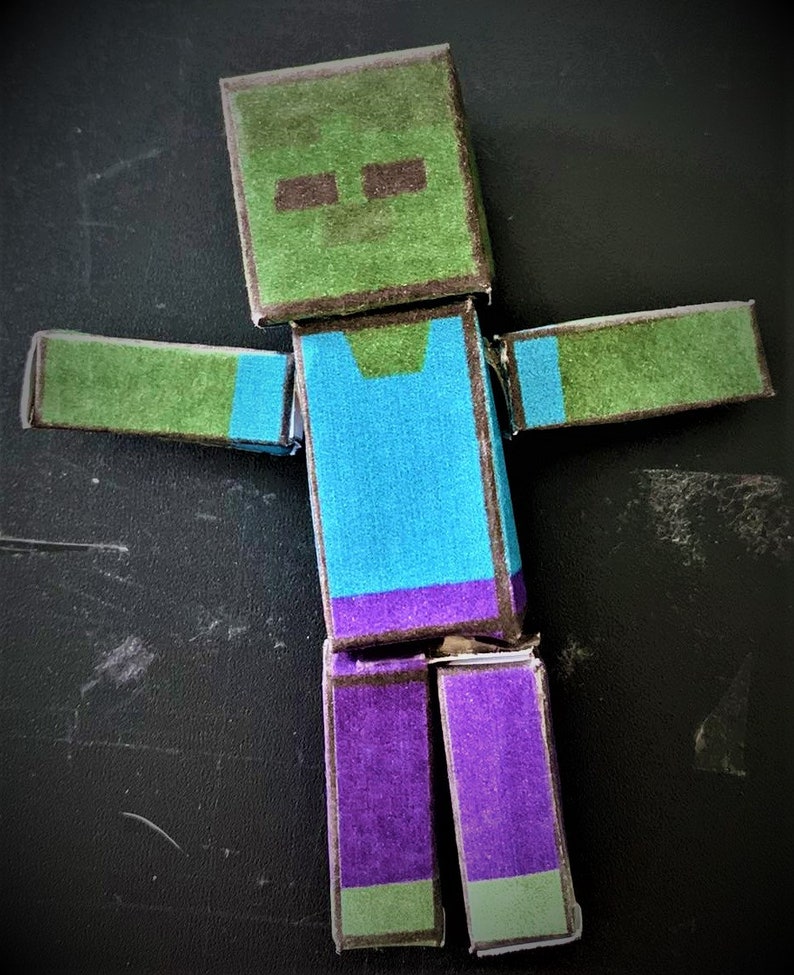 Minecraft Zombie Papercraft Printable Cut and Glue - Etsy