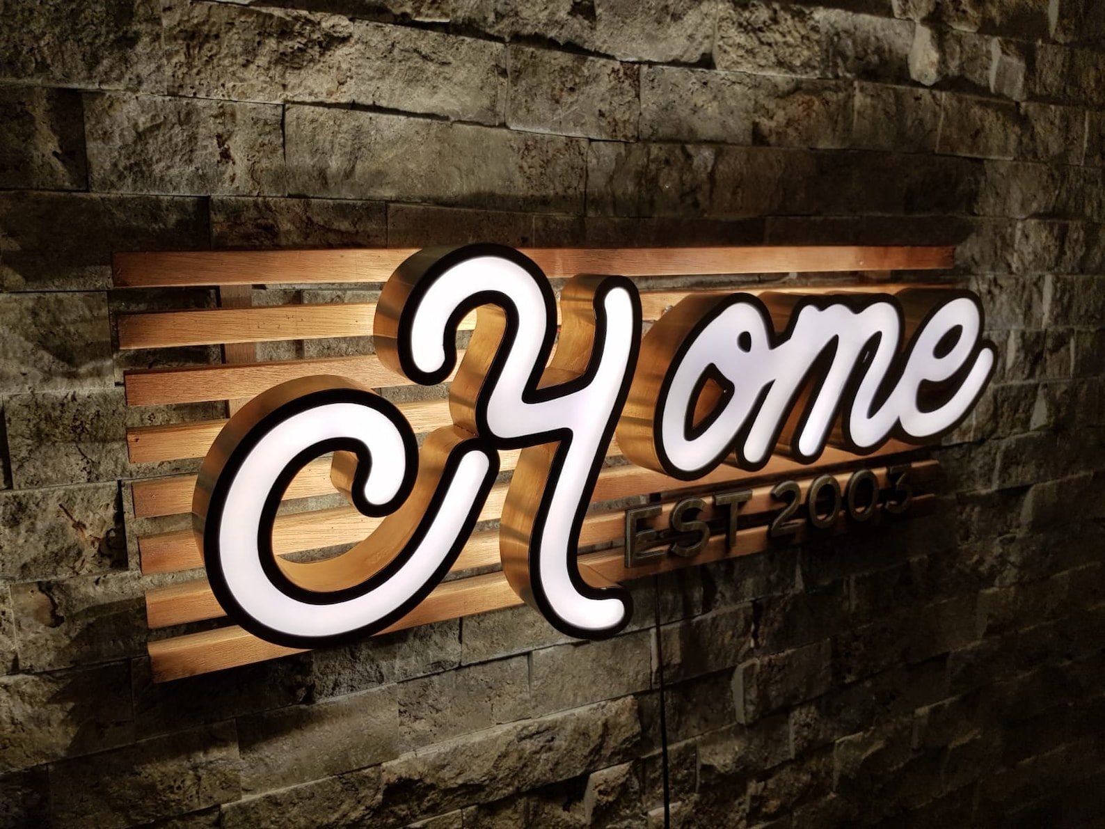 Custom Led Home Sign HOME EST. Wall Hanging Decor LED Sign - Etsy Israel